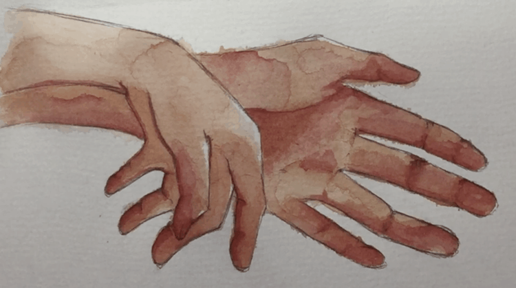 Hände malen lernen: Schritt-für-Schritt Anleitung in Aquarell