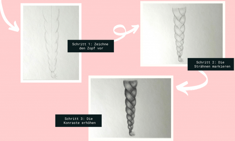 Zopf zeichnen lernen - Anleitung für einen realistischen Zopf